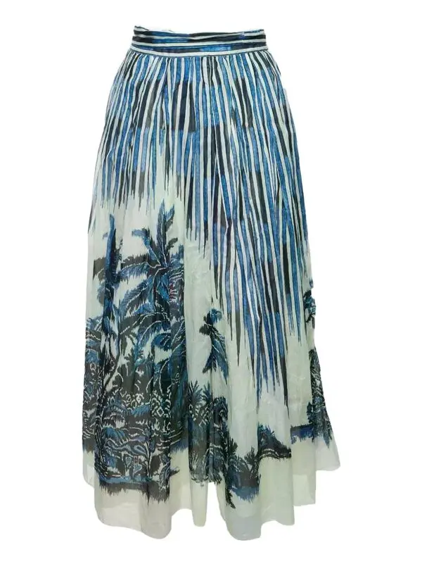 Dior Wrap Midi Skirt - Blue