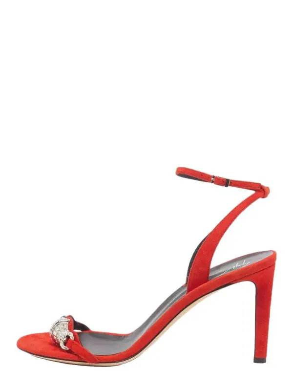 GIUSEPPE ZANOTTI Crystal-embellished Ankle-strap Stiletto Sandals - Red