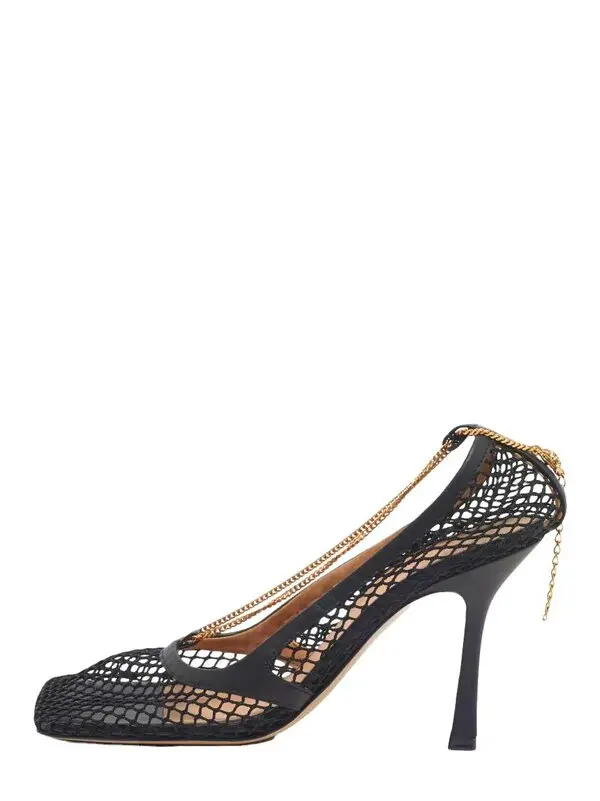 Bottega Veneta Stretch Mesh Square Toe Pumps - Black
