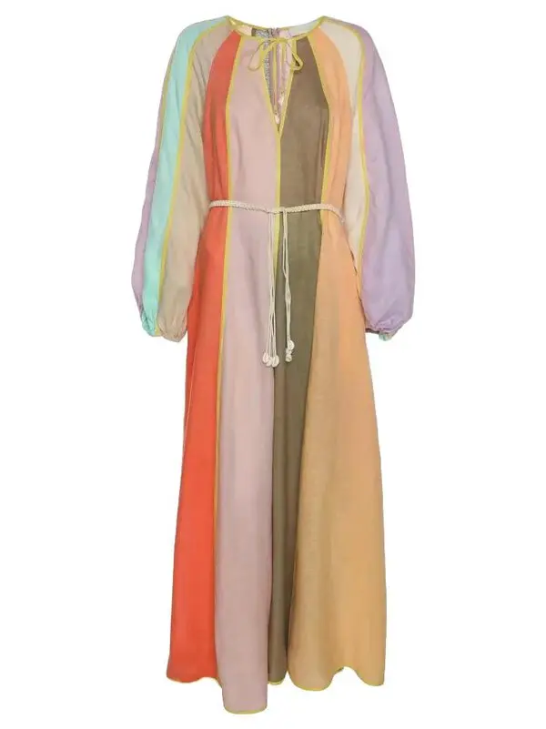 Zimmermann Lola Belted Maxi Dress - Neutrals