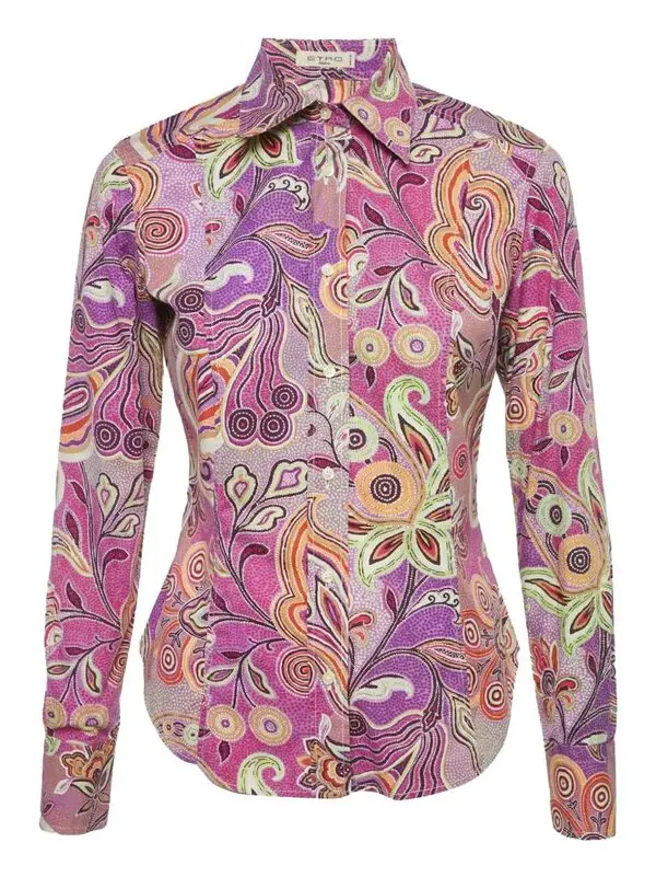 Etro Paisley Print Long Sleeve Shirt - Pink