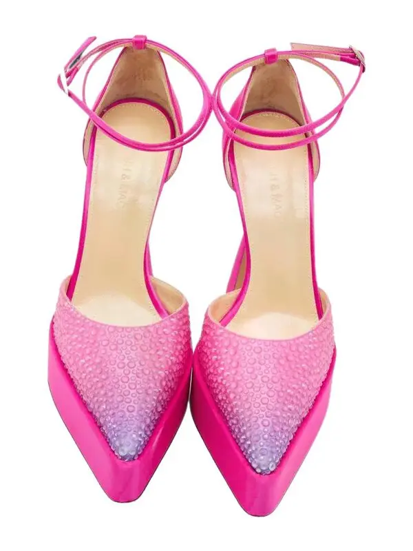 Mach & Mach Crystal-embellished Platform Pumps - Pink