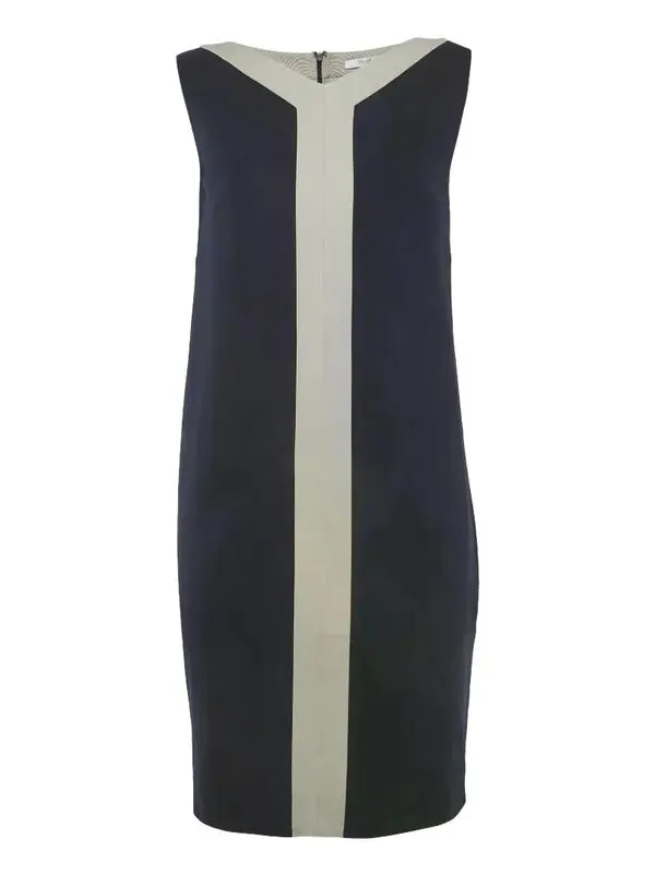 Max Mara Sleeveless Jersey V-neck Dress - Blue
