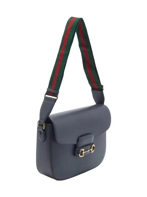 Gucci Horsebit 1955 Leather Shoulder Bag - Grey