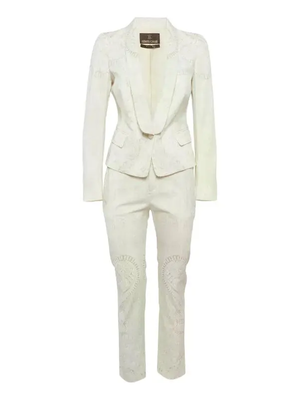 Roberto Cavalli Paisley Embroidered Suit - Neutrals