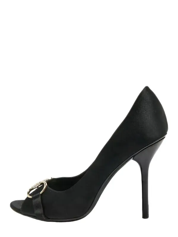 Gucci Horsebit Peep-toe Pumps - Black