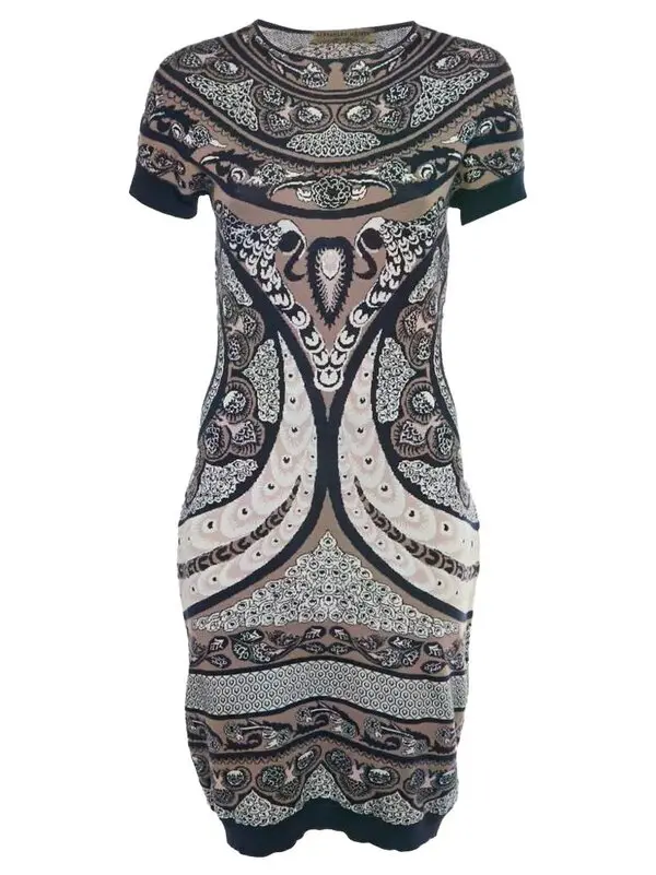 Alexander McQueen Jacquard-knit Midi Dress - Neutrals
