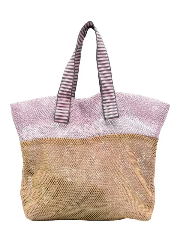 ÉPICE Colour-block Mesh Tote Bag - Neutrals