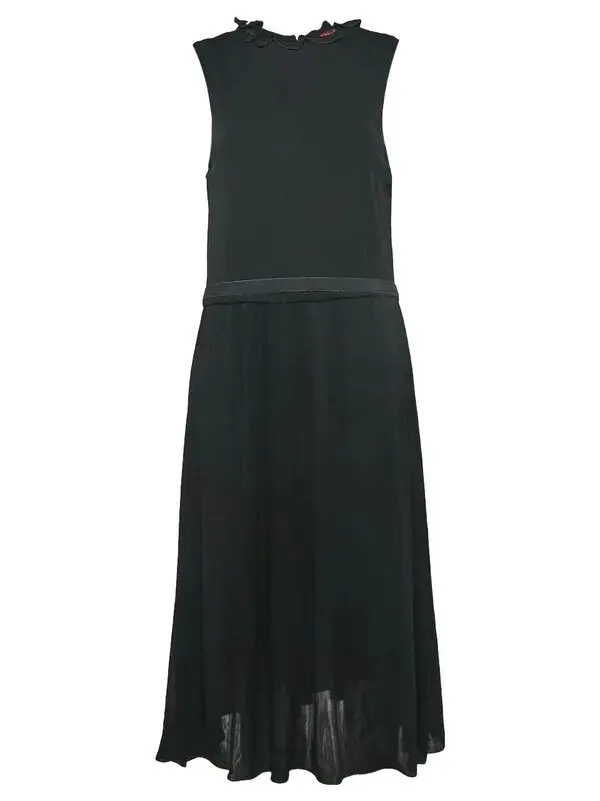 Max Mara Midi Dress With Belted Waist - Black