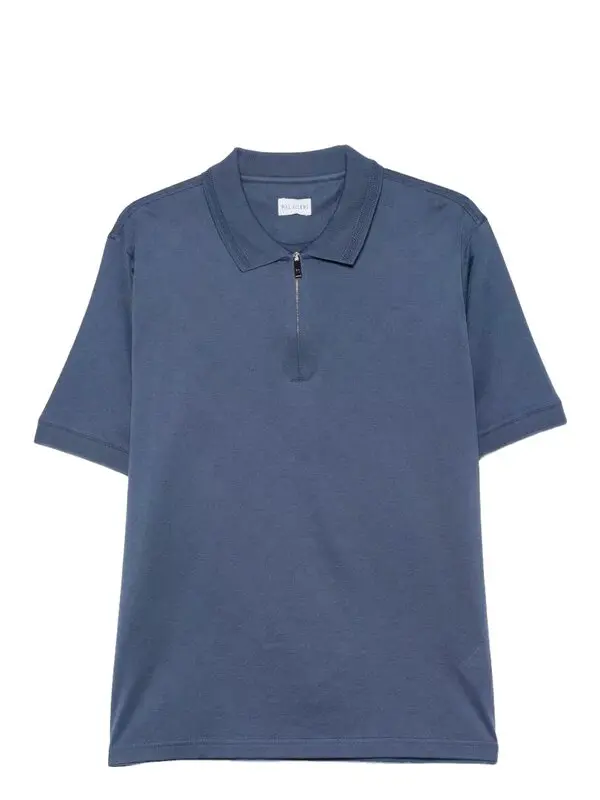 Pal Zileri Jacquard-logo Quarter-zip Polo Shirt - Blue
