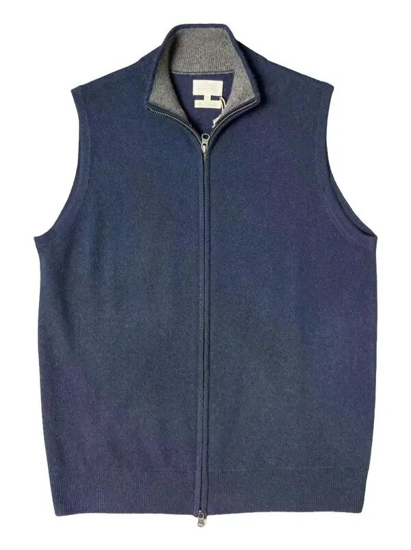Hartford Zip-up Sweater Vest - Blue