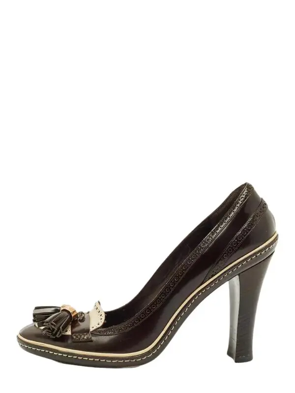 Celine Tassel Detail Leather Pumps - Brown