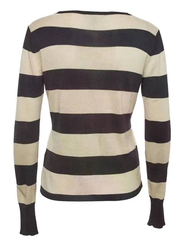 Max Mara Striped V-neck Cardigan - Neutrals