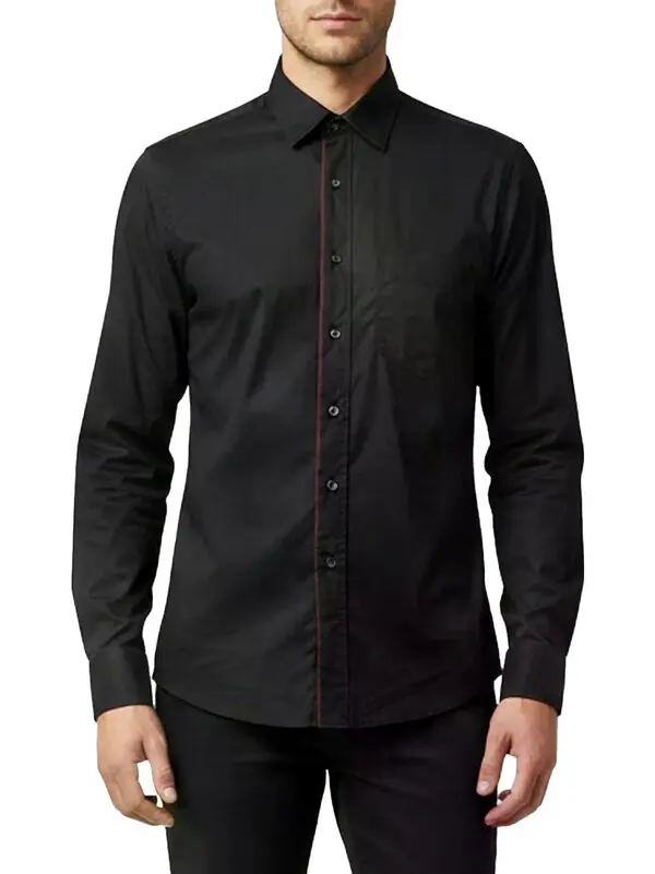 Dolce & Gabbana Embroidered Logo Slim-fit Shirt - Black