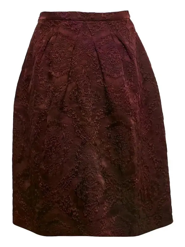 Dior Jacquard Flared Skirt - Red