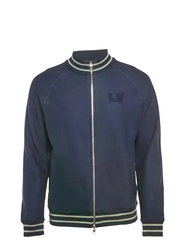 LOUIS VUITTON Logo Embroidered Zip-up Jacket - Blue