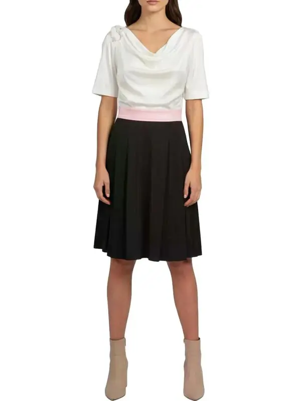 LOUIS VUITTON Silk Cowl Neck Mini Dress - Black
