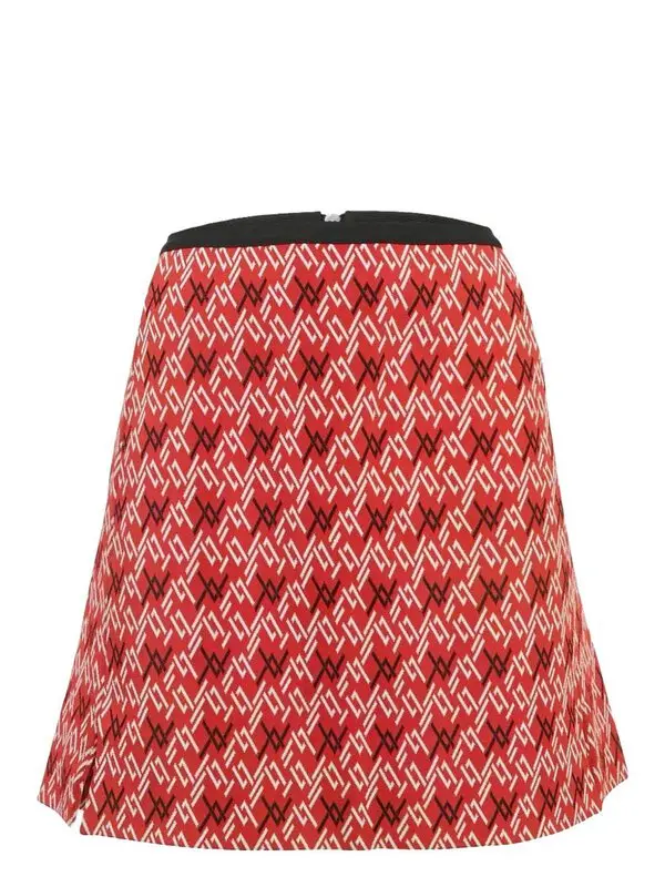 LOUIS VUITTON Patterned Knit Midi Skirt - Red