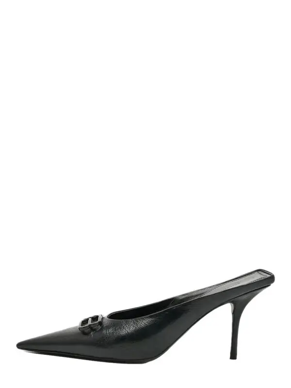 Balenciaga Knife Leather Mules - Black