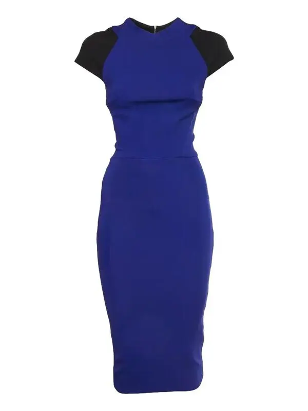 Victoria Beckham Jersey Sheath Midi Dress - Blue