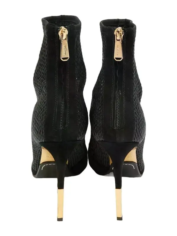 Balmain Suede Panelled Ankle Boots - Black
