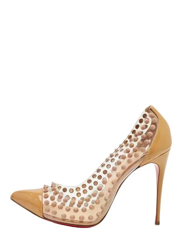 CHRISTIAN LOUBOUTIN Spike Me Pointed-toe Pumps - Neutrals