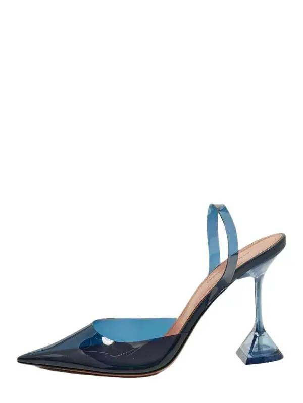Amina Muaddi Holli Glass Slingback Pumps - Blue