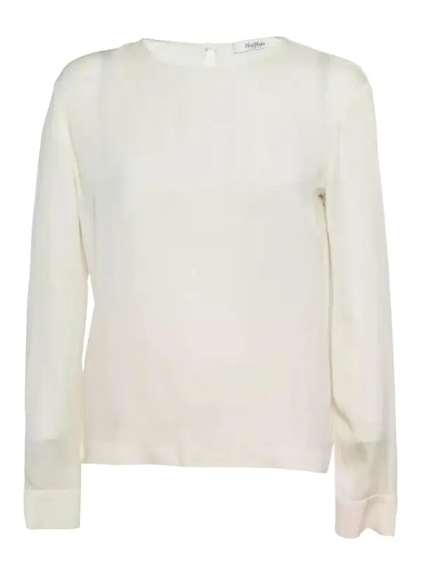 Max Mara Long-sleeve Top With Silk Panels - White