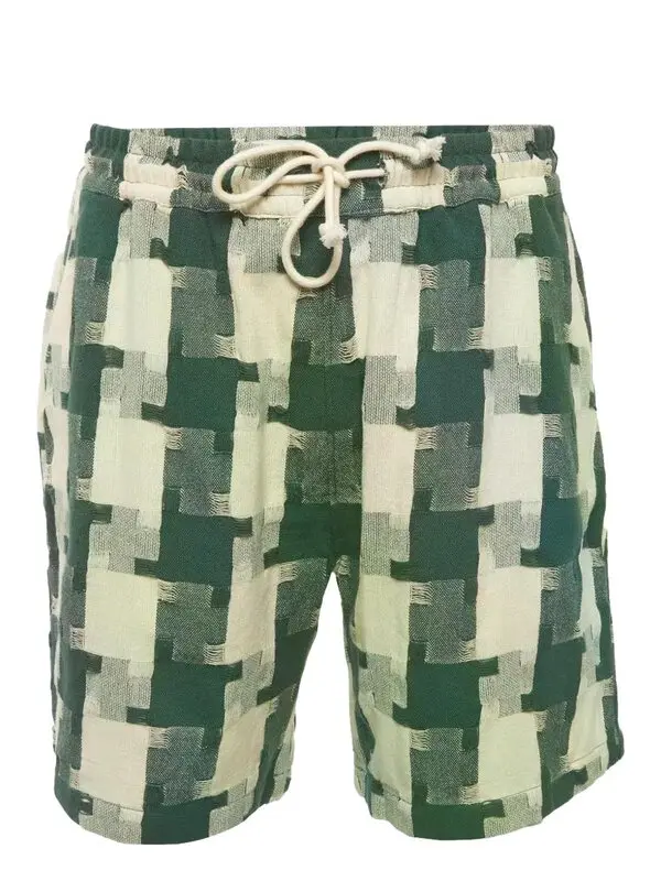 Kith Houndstooth Pattern Shorts - Green