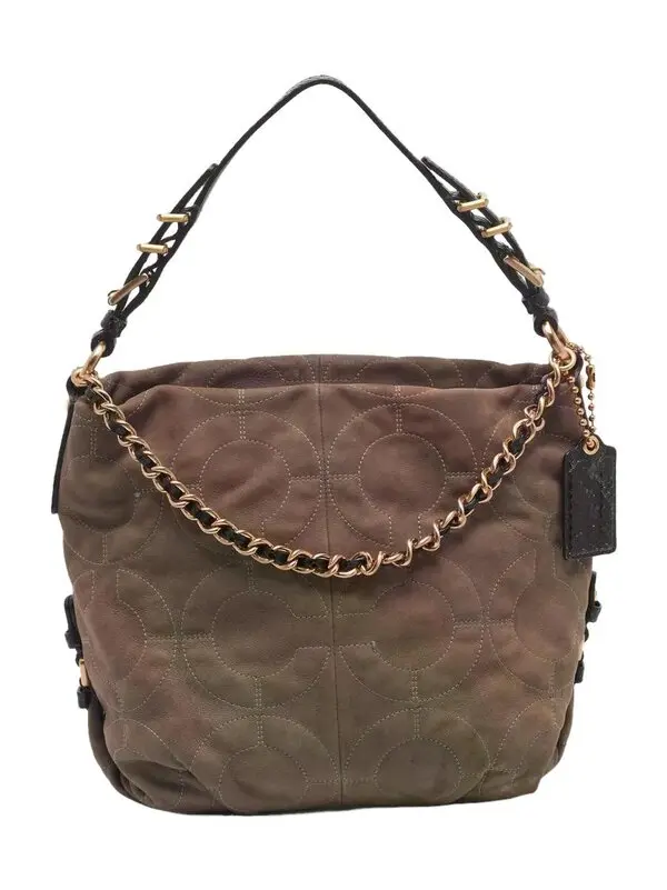 COACH Op Art Shoulder Bag - Brown
