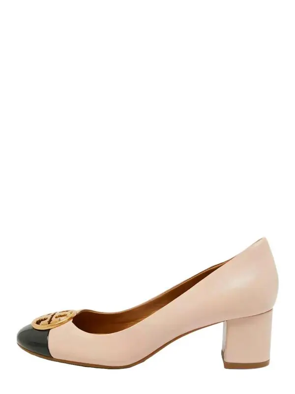 Tory Burch Chelsea Leather Heeled Pumps - Neutrals