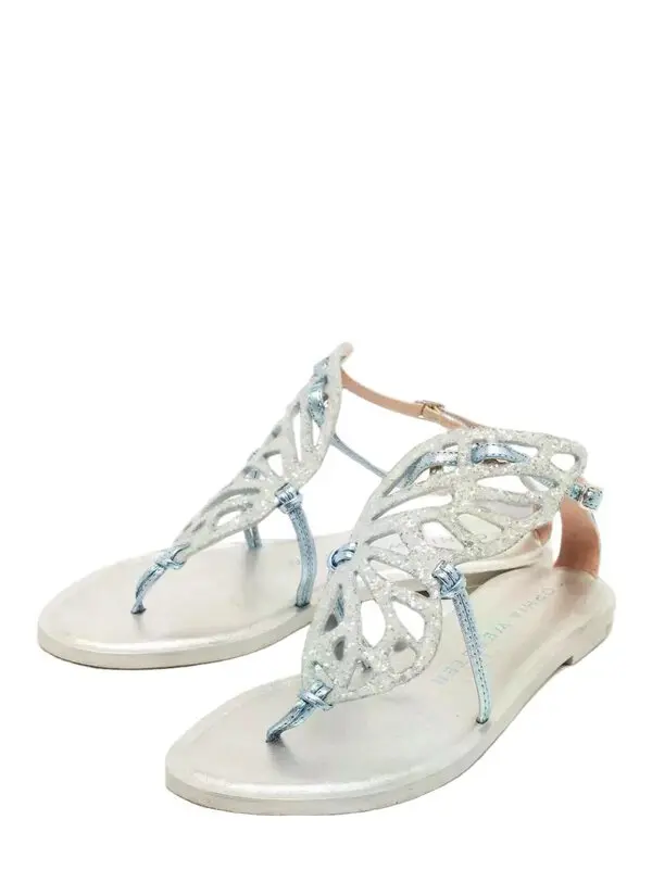 SOPHIA WEBSTER Bibi Butterfly Glitter Sandals - Silver