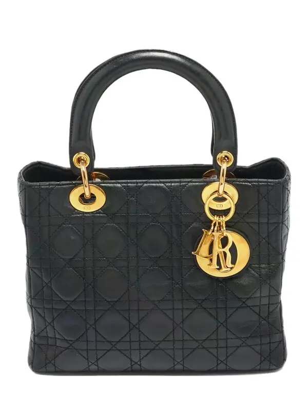 Dior Lady Cannage Medium Tote Bag - Black