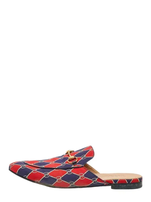 Gucci Princetown Rhombus-chain Mules - Blue