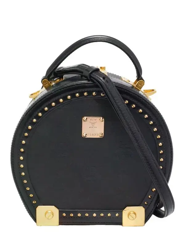 Mcm Berlin Studded Round Tote Bag - Black