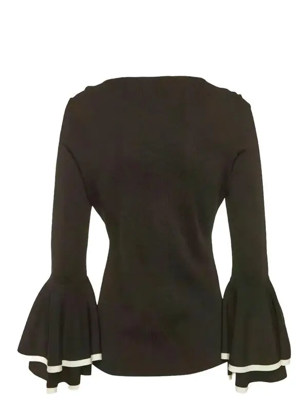 Carolina Herrera Flared-sleeve Knit Top - Brown