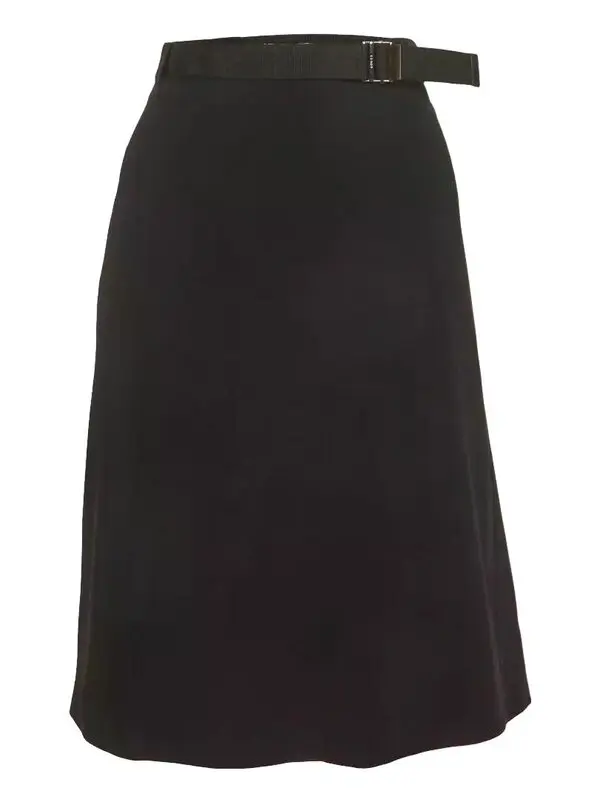 Gucci Belted Crepe Mini Skirt - Black