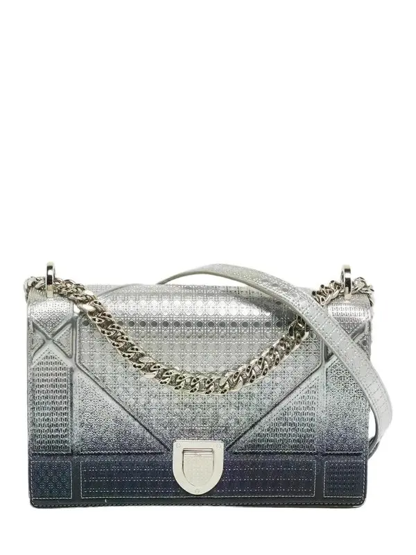 Dior Medium Diorama Microcannage Shoulder Bag - Silver
