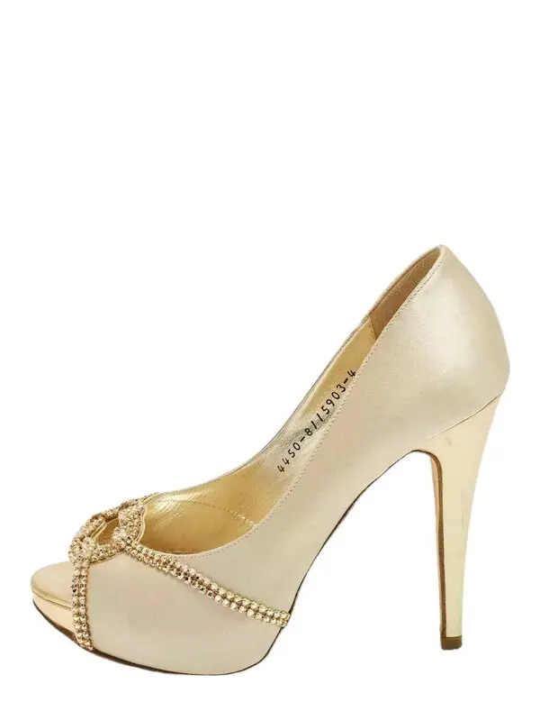 GINA Crystal-embellished Platform Pumps - Neutrals