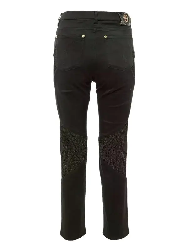 Versace Mesh Panel Slim-fit Jeans - Black