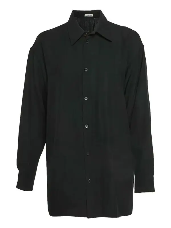 Balenciaga Oversized Gabardine Shirt - Black