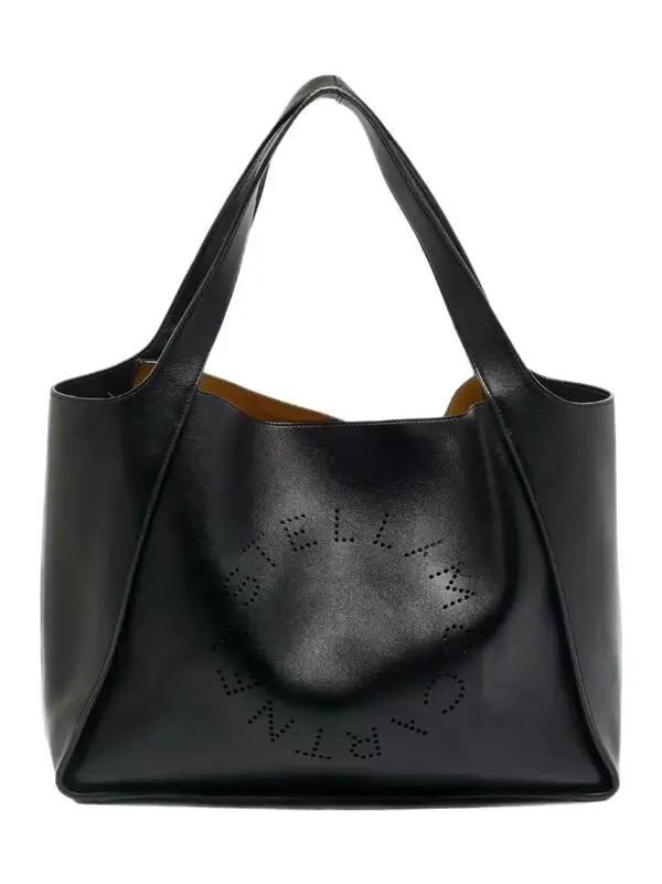 Stella McCartney Large Logo Perforated Tote Bag - Black