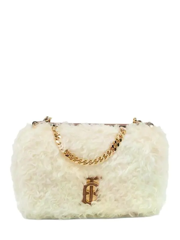 Burberry Lola Shearling Top Handle Bag - Neutrals