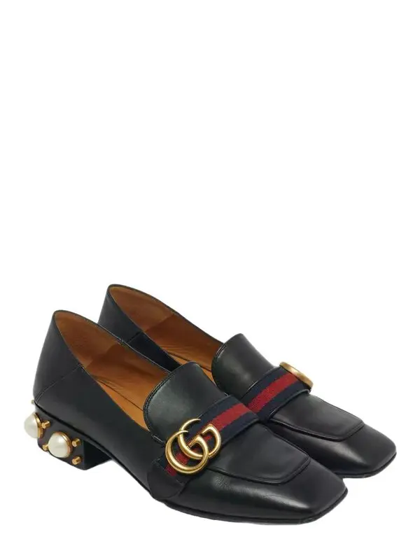 Gucci Double G Web Loafers - Black
