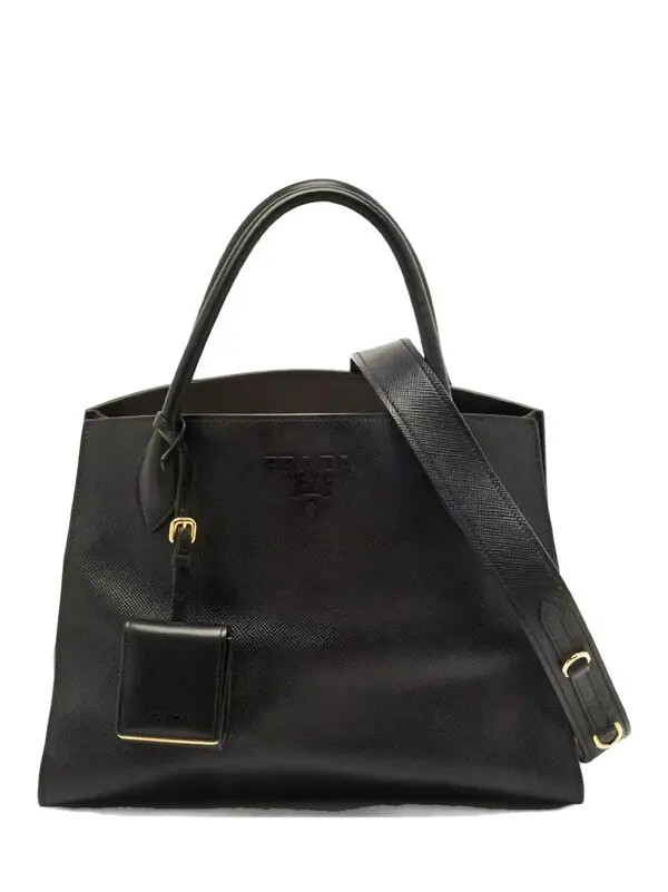 Prada Medium Saffiano Leather Tote Bag - Black