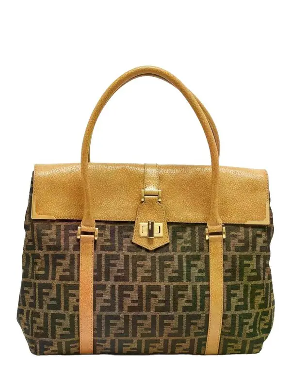 Fendi Linda Zucca Satchel Bag - Neutrals