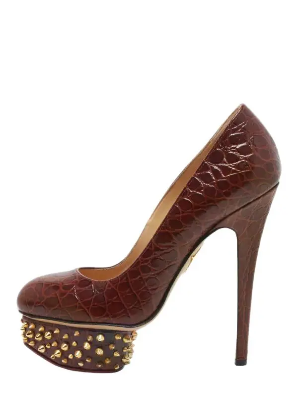 CHARLOTTE OLYMPIA Paloma Spiked Platform Pumps - Brown