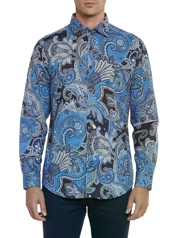 Etro Paisley-print Long-sleeve Shirt - Blue