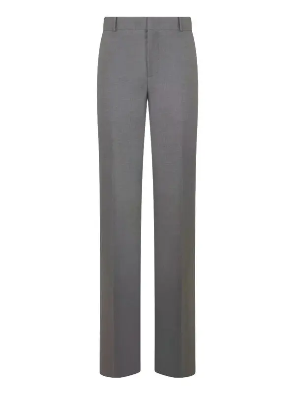 Moschino High-waisted Slim-fit Virgin Wool Trousers - Grey