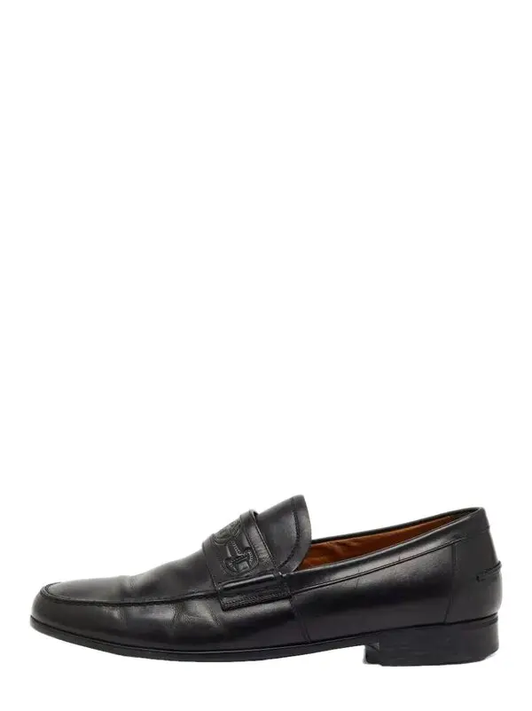 Gucci Horsebit Embossed Leather Loafers - Black